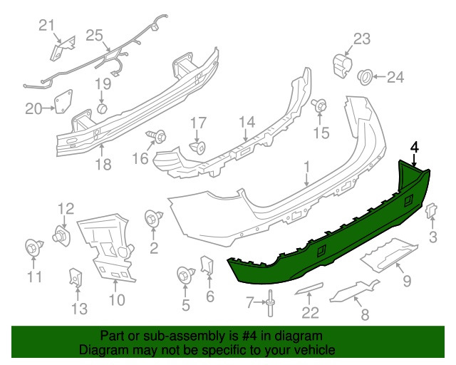51127345038 Облицовка бампера Зд Нж X-LINE BMW | Запчасти на DRIVE2