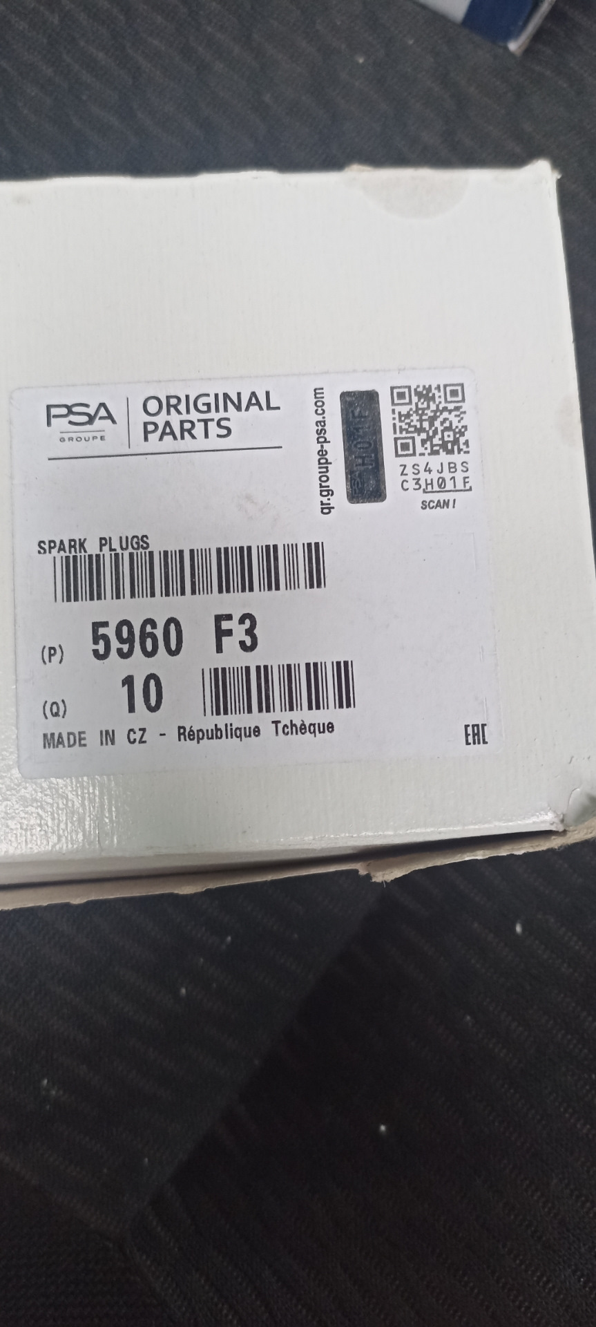 5960F3 Свеча зажигания Peugeot Citroen | Запчасти на DRIVE2