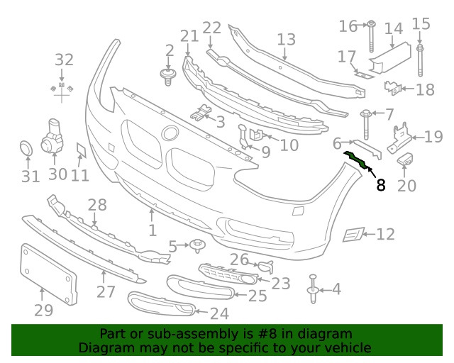 51117272555 Вставка бампера Л Пд BMW | Запчасти на DRIVE2