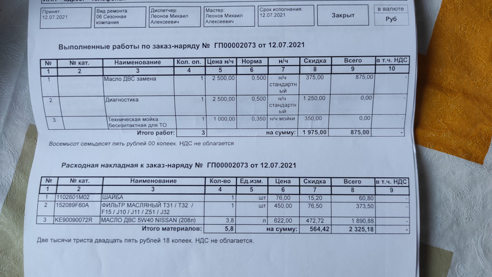 ТО-0 — Nissan X-Trail III (t32), 2 л, 2021 года | плановое ТО | DRIVE2