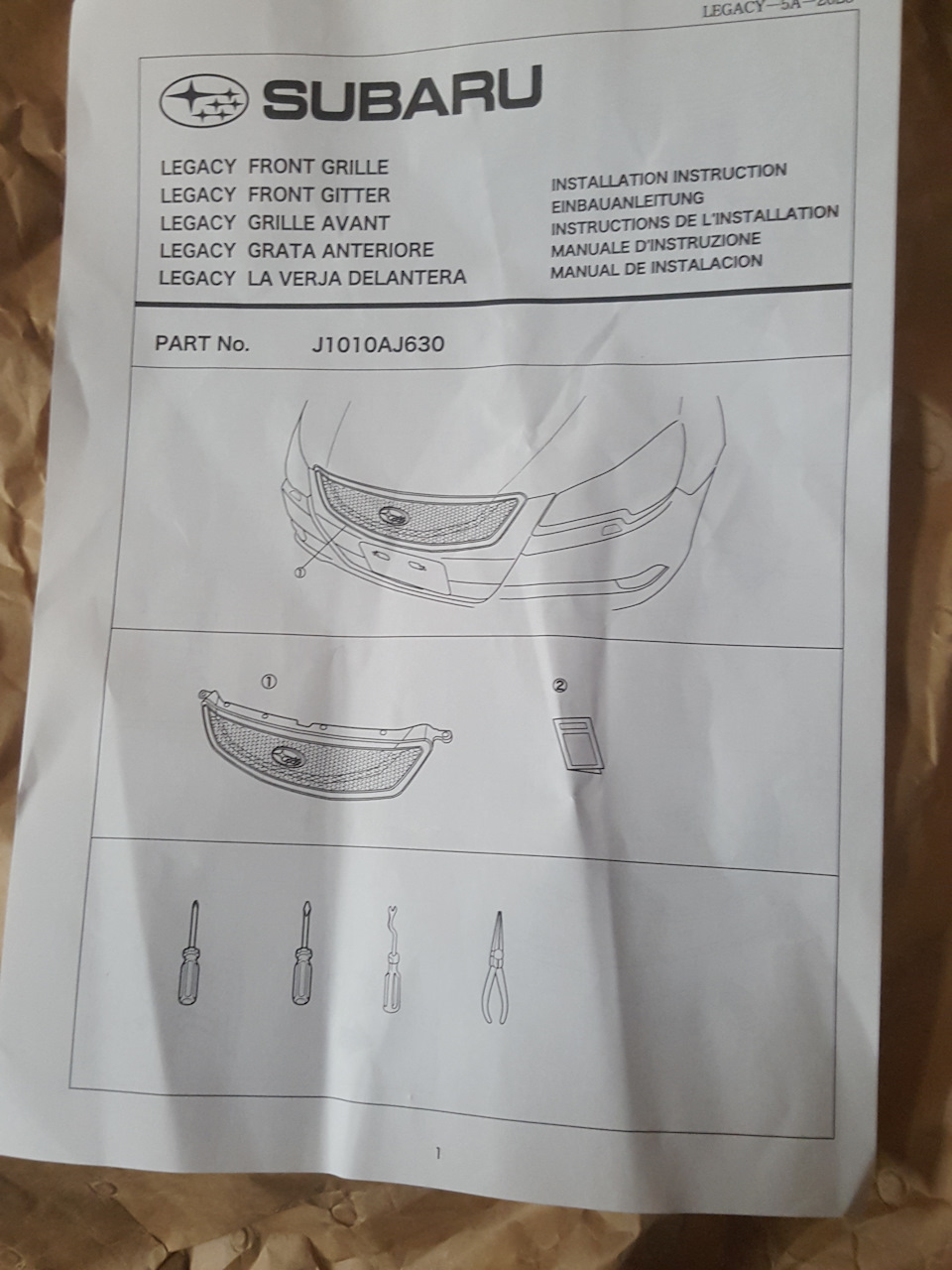 J1010AJ630 SUBARU | Запчасти на DRIVE2