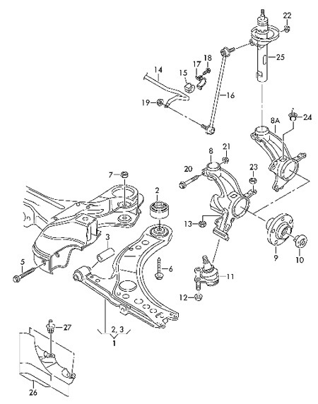 Pычаг подвески в сборе. Корпус подшипника ступицы кол. Cтабилизатор ...