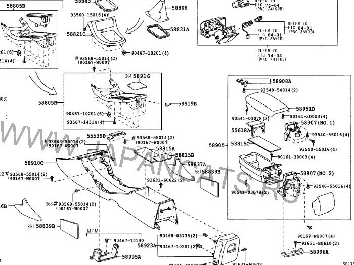 Оригинальный центральный подлокотник — Toyota Avensis II, 1,8 л, 2008 ...
