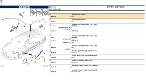 4545G6 Датчик АБС Peugeot Citroen | Запчасти на DRIVE2