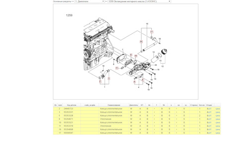 55556547 Кольцо уплотнительное трубки маслоохладителя GM | Запчасти на ...