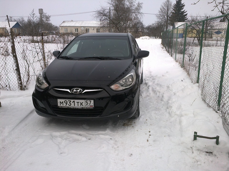 Зимние фото — Hyundai Solaris (1G), 1,6 л, 2013 года | фотография | DRIVE2