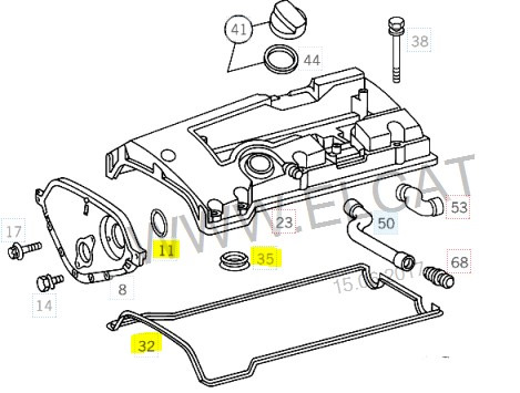 Список запчастей для замены маслосъемных колпачков и цепи ГРМ ...