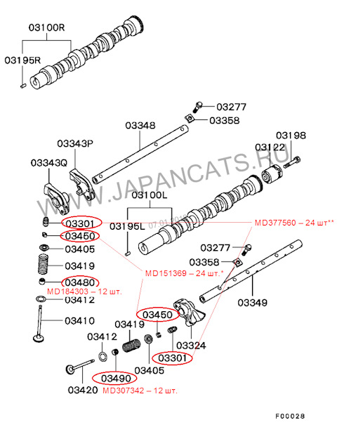 MD151369 Замок фиксатора клапанной пр Mitsubishi | Запчасти на DRIVE2