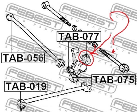 TAB075 Сайлентблок задней цапфы FEBEST | Запчасти на DRIVE2
