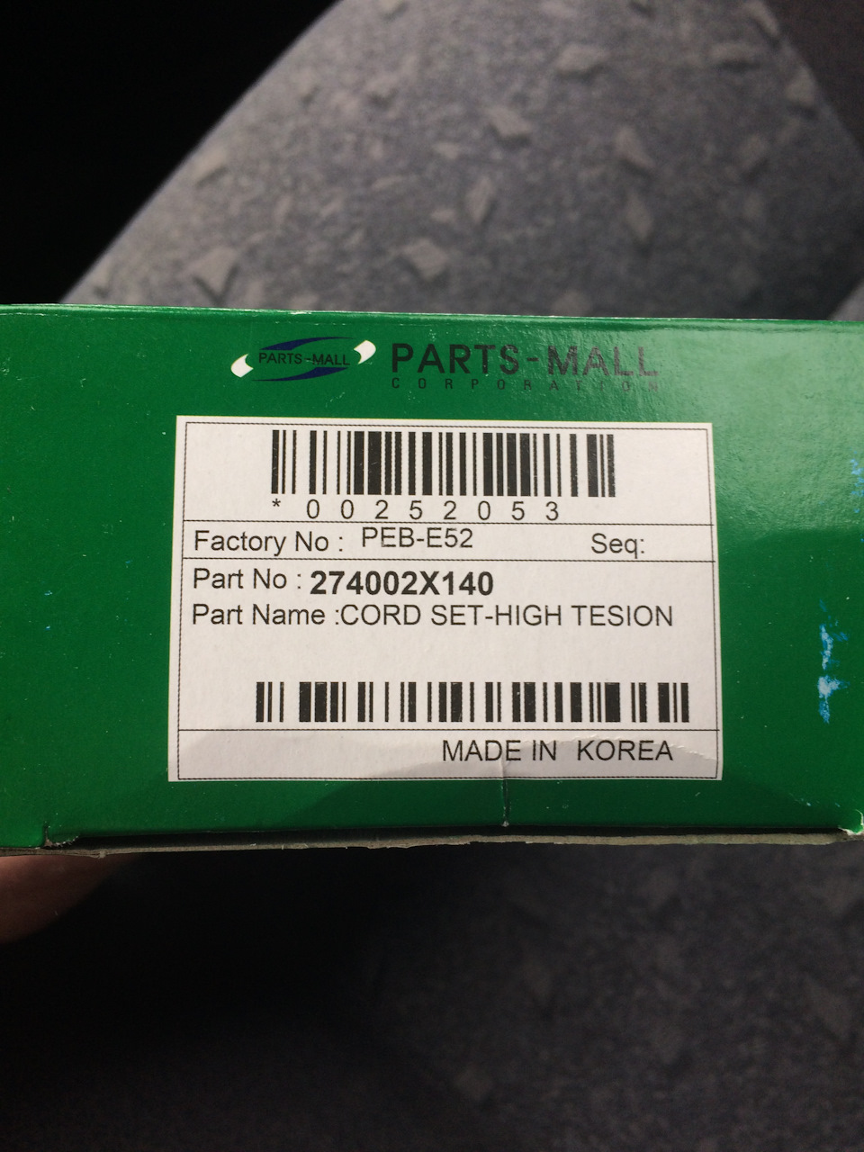 274002X140 КОМПЛЕКТ ПРОВОДОВ СВЕЧЕЙ ЗАЖИГАНИЯ (3ШТ) KIA HYUNDAI ...