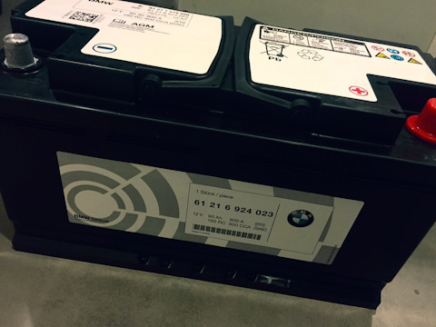 61216924023 Оригинальная акк.батарея BMW AGM BMW | Запчасти на DRIVE2