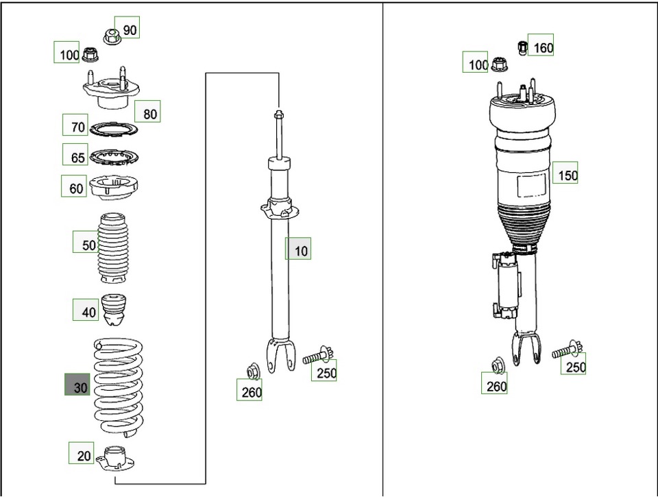Part № Подвеска — Mercedes-Benz C-Class (W205), 2 л, 2014 года ...