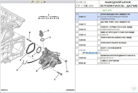 1336CC Термостат PSA 308, 3008 1.6VTi, 1.6THP 16V Peugeot Citroen ...
