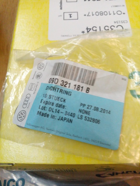 09D321181B Уплотнительное кольцо VAG | Запчасти на DRIVE2