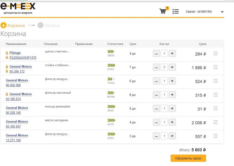 Сравнение цен на "ТО" EMEX vs EXIST — Chevrolet Aveo Sedan (2G), 1,6 л, 2012 года | наблюдение ...