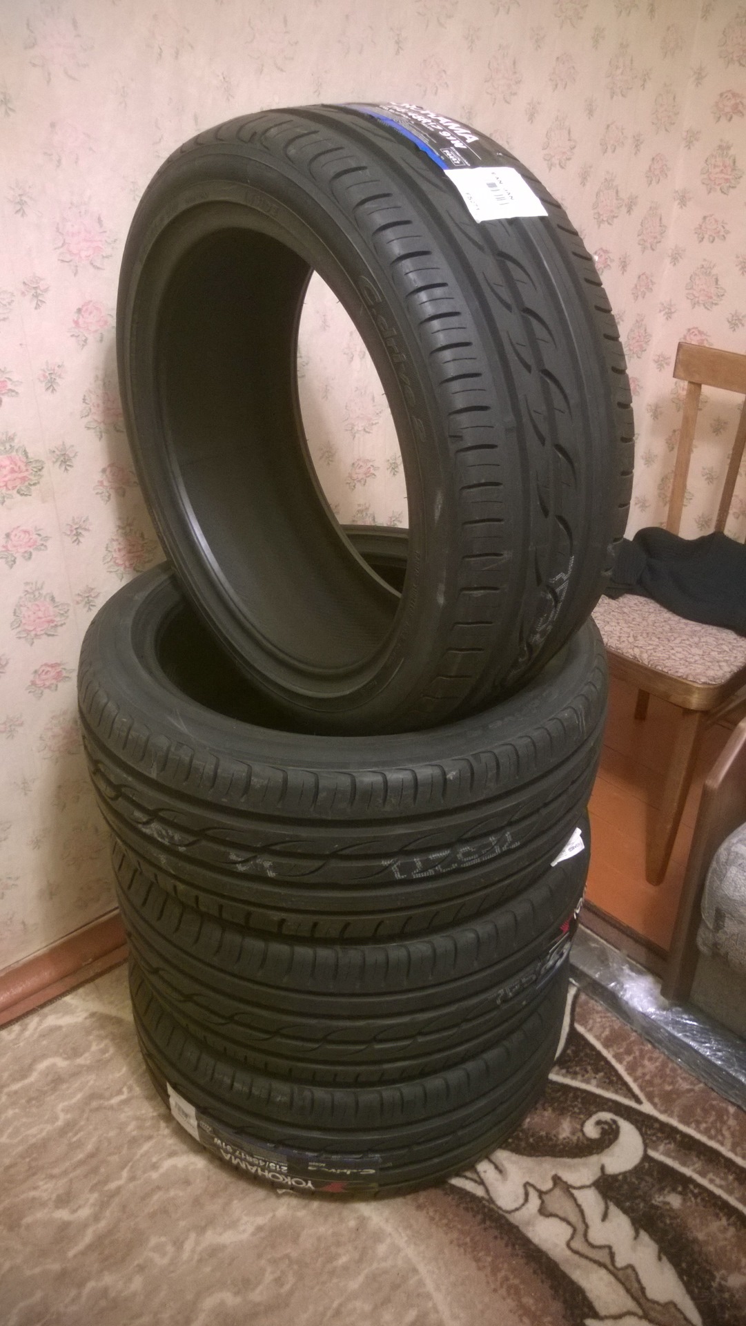 Yokohama AC02 C-Drive 2 215/45 R17 91W. — Skoda Octavia A4 Mk1, 1,6 л, 2008 года | шины | DRIVE2