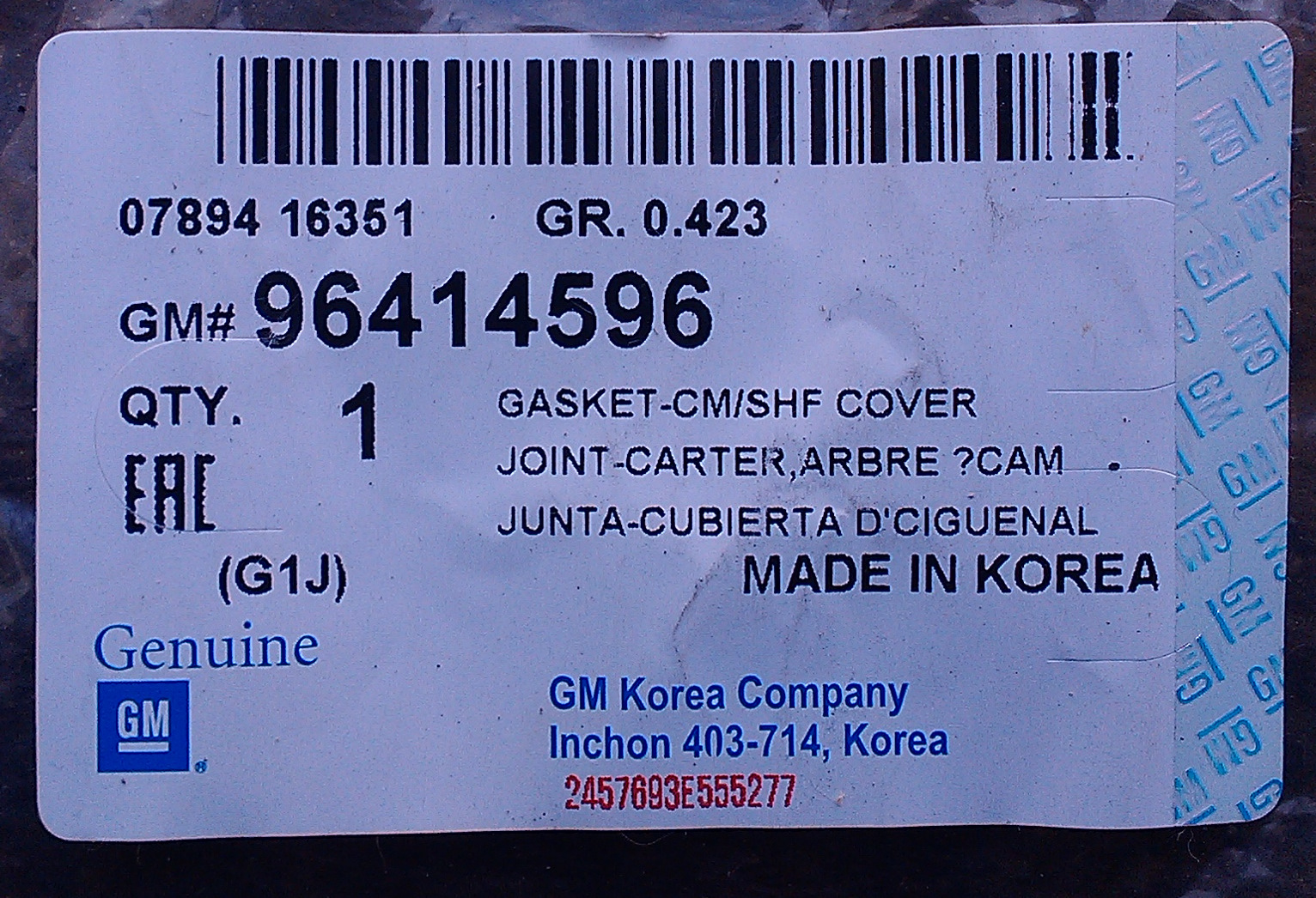 Вопрос к знатокам (оригинальные зап.части) — Chevrolet Lacetti Sedan, 1 ...