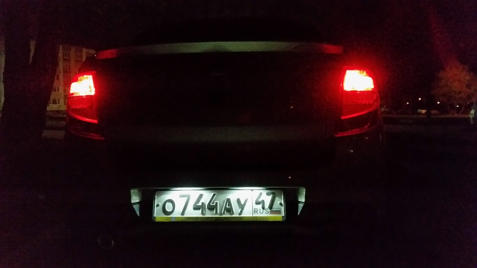 Подсветка номера — Lada Granta Sport, 1,6 л, 2015 года | электроника ...