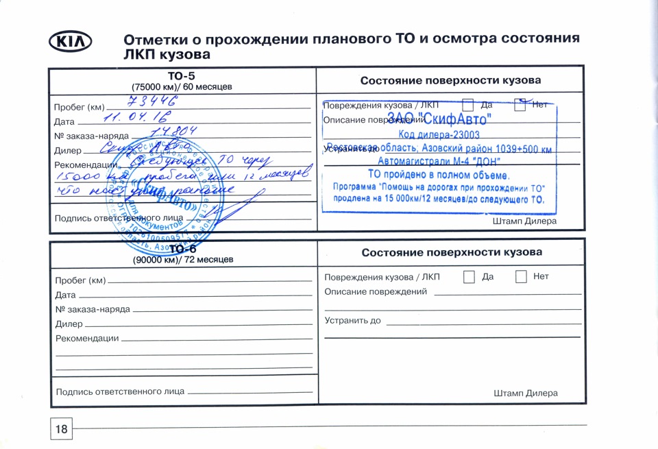 Не особо интересно, но все же… для истории…ТО №5 — KIA Cerato (3G), 1,6 ...