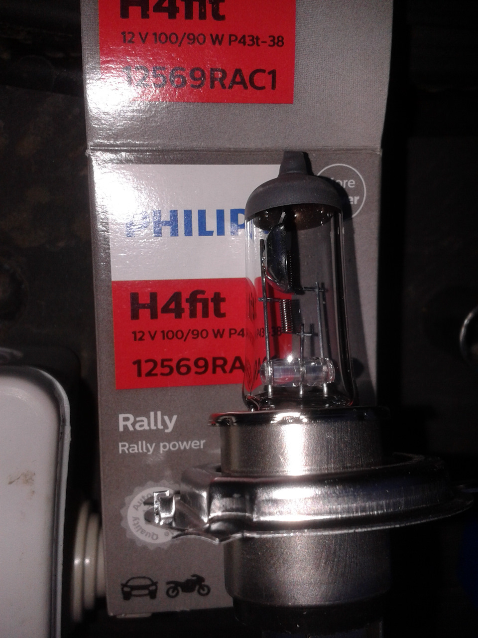 12569RA ЛАМПА 12V 100/80W H4 RALLYE (картон 1 шт.) PHILIPS | Запчасти на DRIVE2