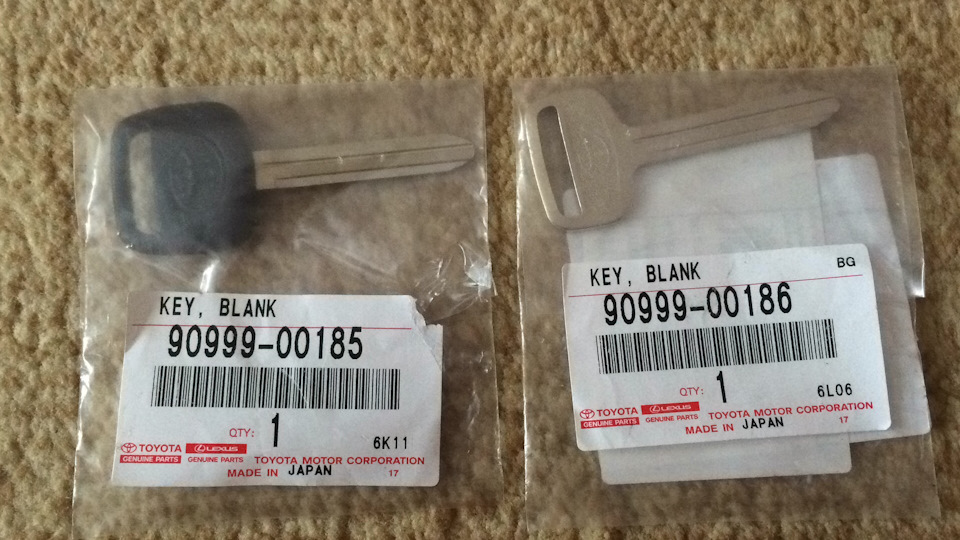 Оригинал заготовки ключей. — Toyota Corolla (100), 1,3 л, 1993 года ...