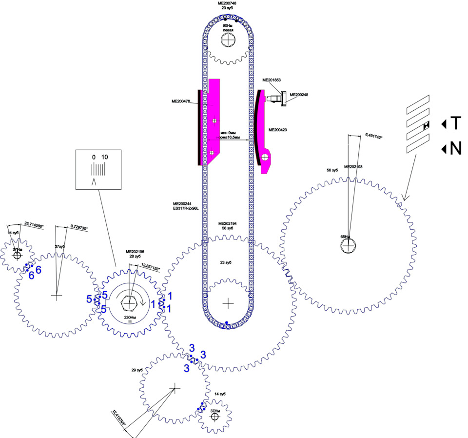 Замена цепи ГРМ на 4M40 ручками — Mitsubishi Pajero (2G), 2,8 л, 1996 ...