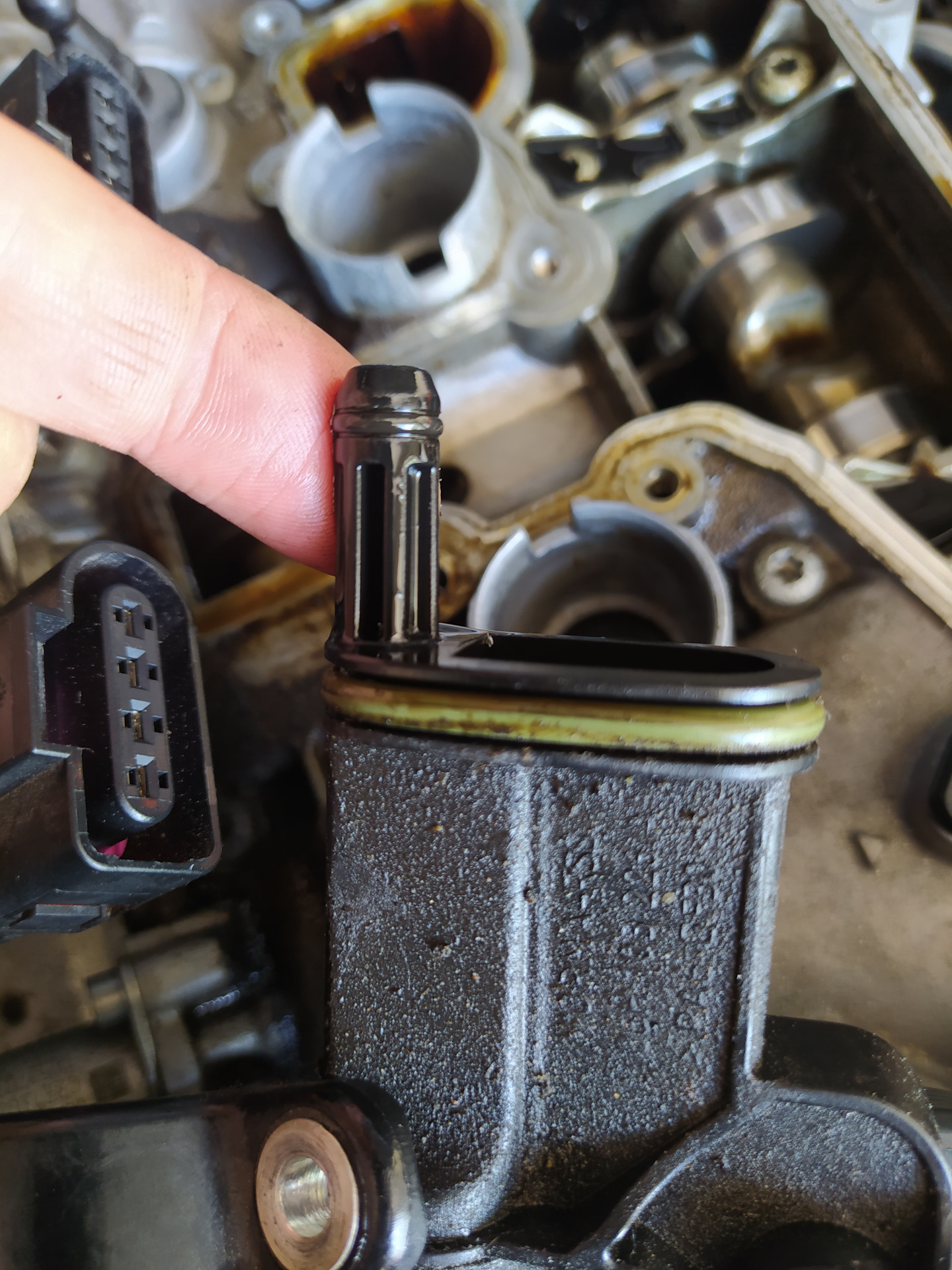 Замена прокладки и уплотнительного кольца на маслоотделителе — Audi A6 ...