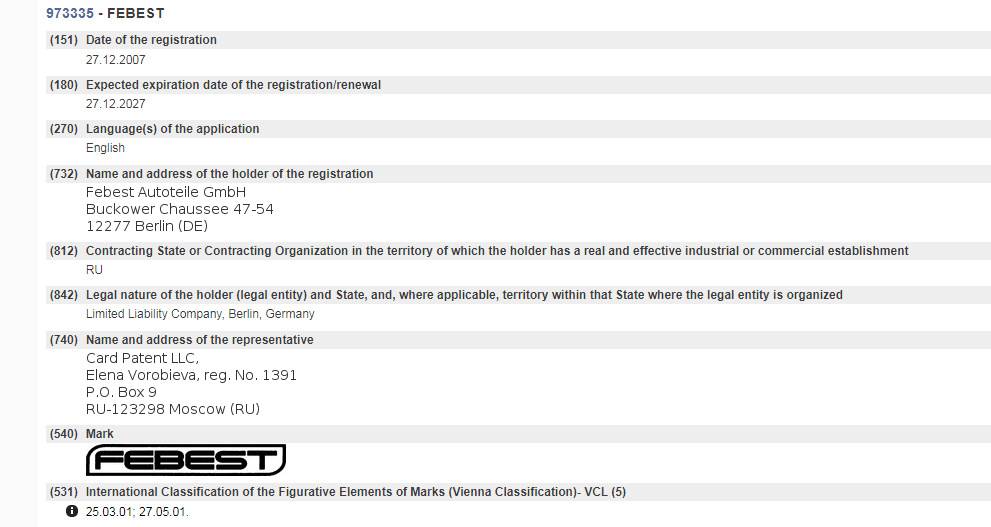 FEBEST. О бренде — DRIVE2