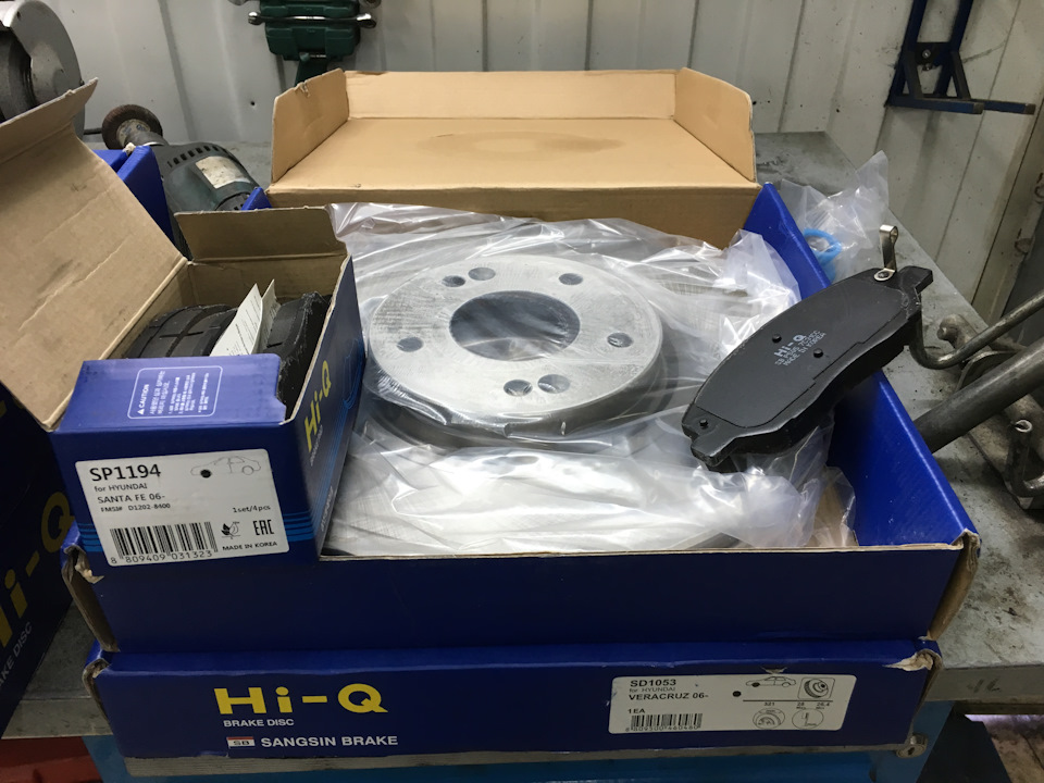 Комплексная замена передних тормозных дисков и колодок — KIA Sorento ...