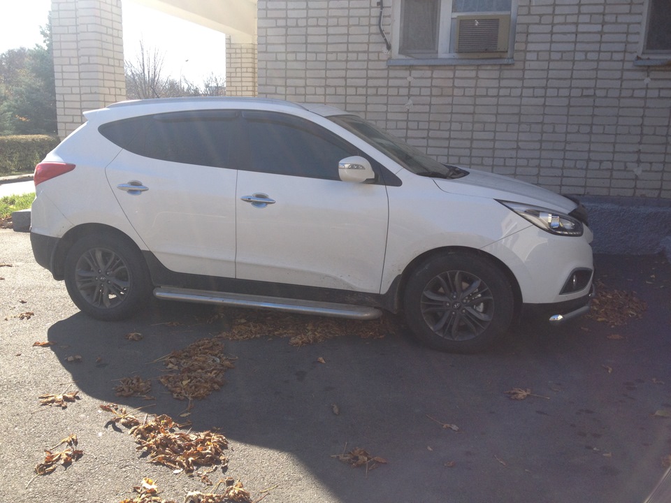 нержавеющие подножки) — Hyundai ix35, 2 л, 2013 года | тюнинг | DRIVE2