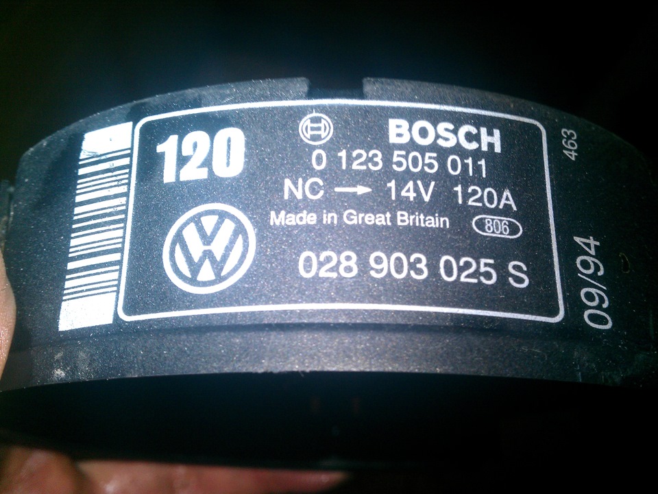 0123505011 Генератор Volkswagen 1997 VAG | Запчасти на DRIVE2