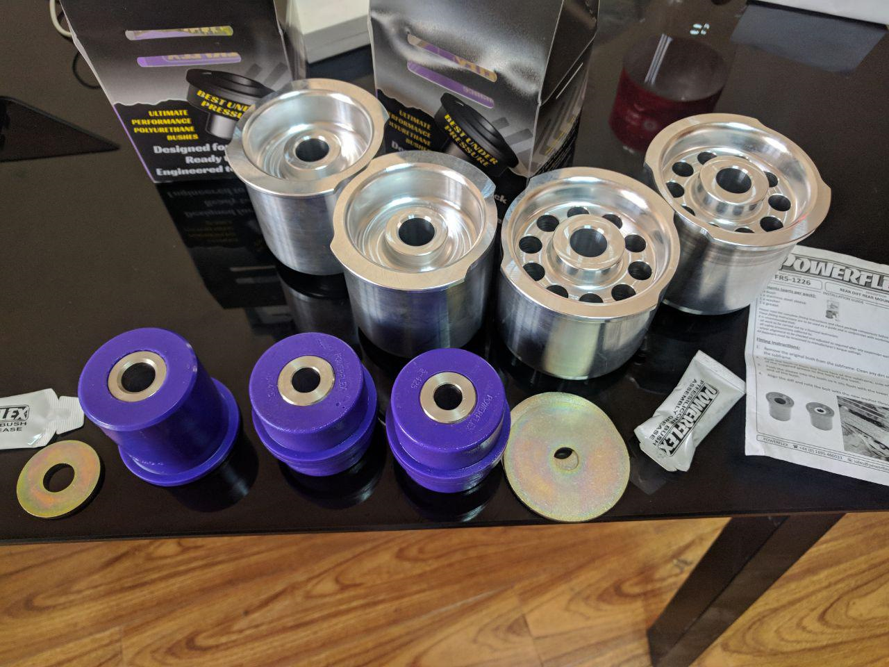 Алюминиевые сайленты подрамника и полиуретановые сайленты редуктора ...