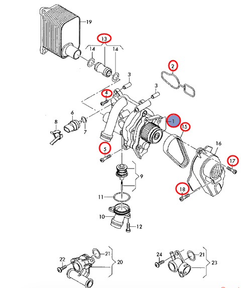 06H121131B Штуцер соединительный системы охлаждения VAG | Запчасти на ...