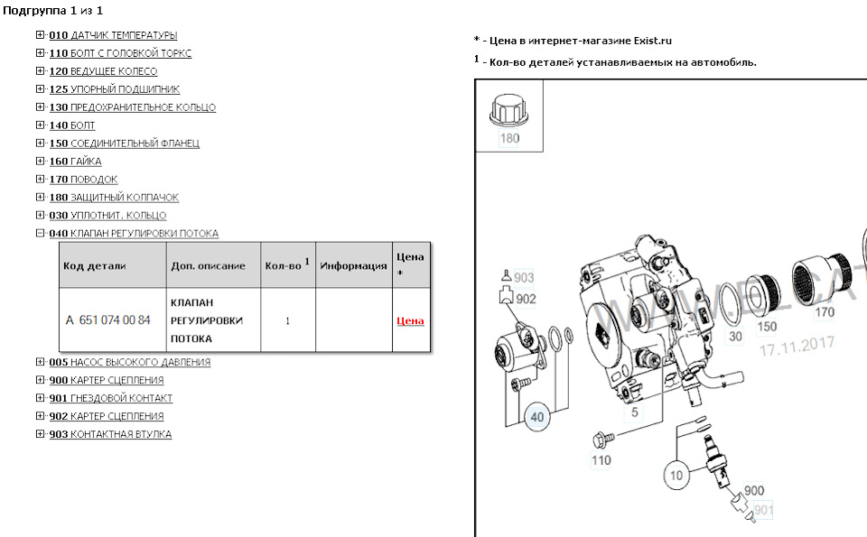 A6510740084 Регулятор потока топлива насоса топлив. Mercedes | Запчасти ...