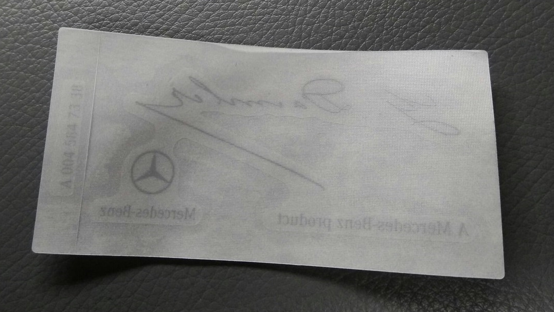 Наклейка на лобовое стекло с подписью Даймлера — Mercedes-Benz C-Class ...