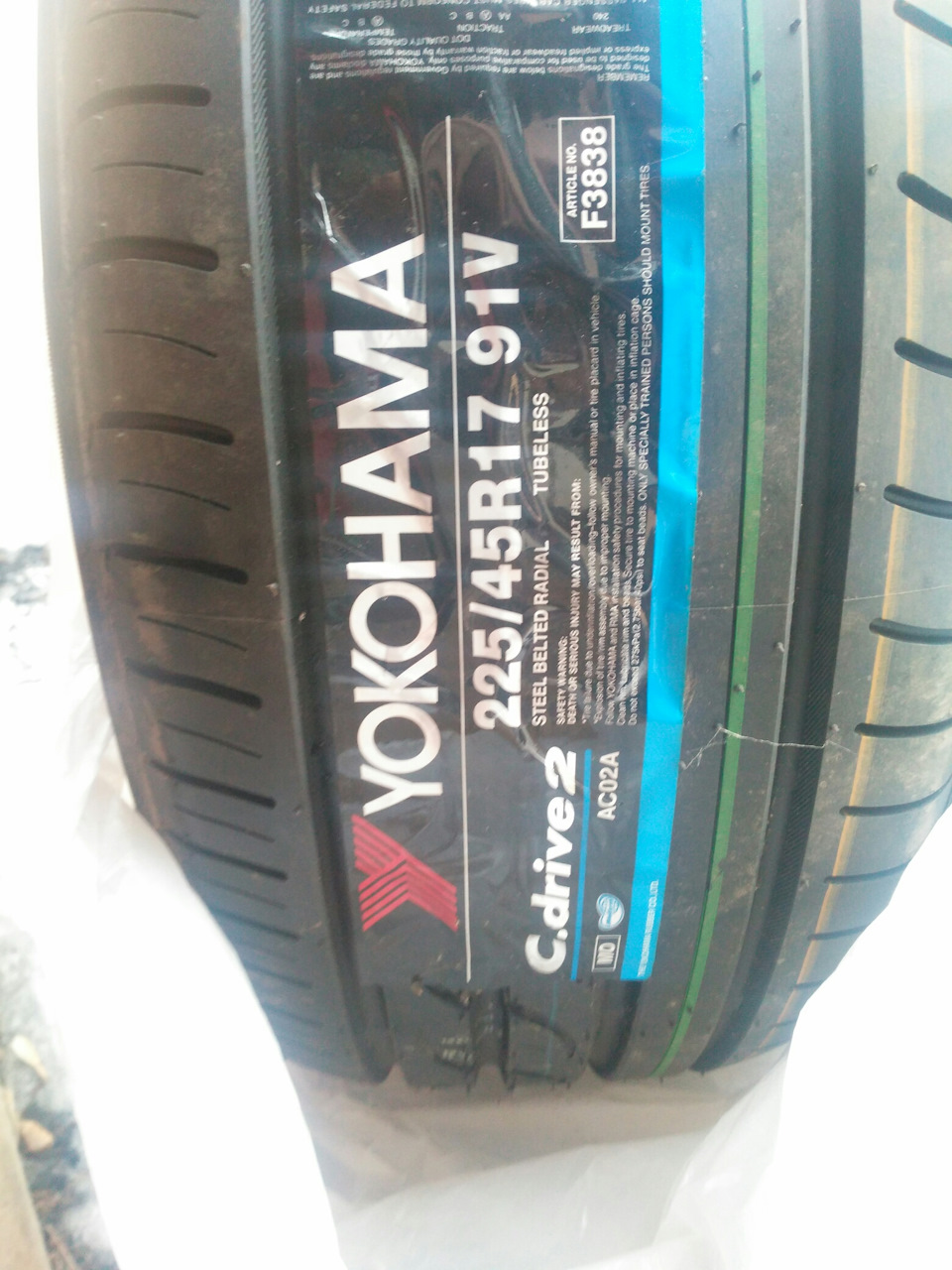 F3838 C.drive2 AC02 225/45R17 91V YOKOHAMA | Запчасти на DRIVE2