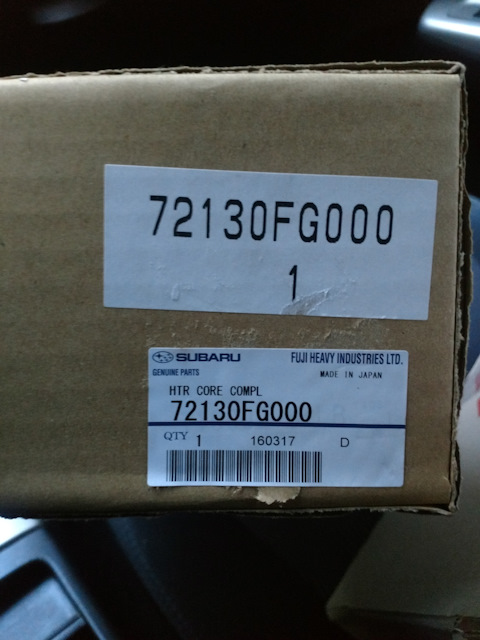 72130FG000 Радиатор отопителя салона FORESTER/IMPREZA 08-/WRX 13-/XV 11 ...