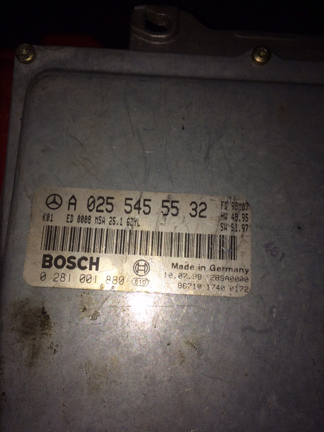A0255455532 Блок управления двигателем 0281001880 MB E-class W210 E300 ...