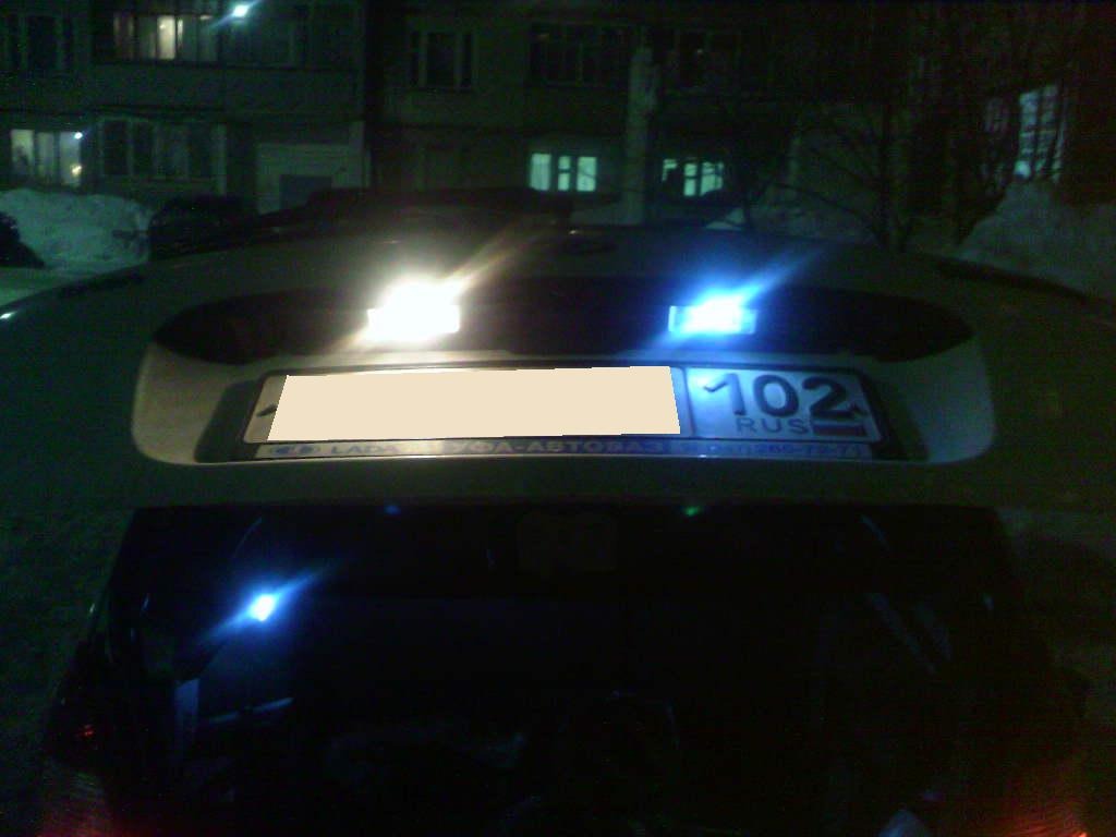 Подсветка номера — Lada Калина универсал, 1,6 л, 2010 года | аксессуары ...