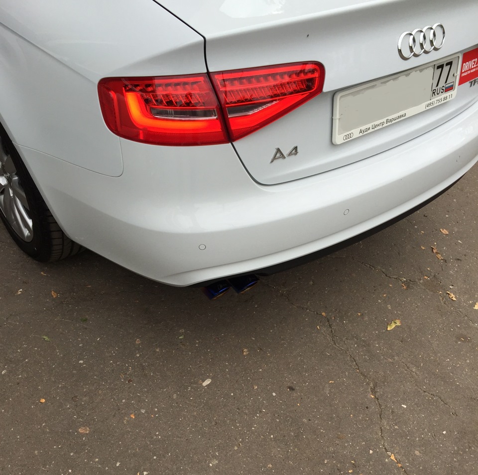 Насадки на глушитель — Audi A4 (B8), 1,8 л, 2015 года | аксессуары | DRIVE2