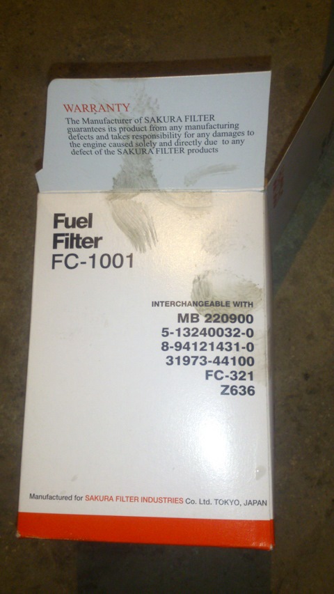 FC1001 Топливный фильтр SAKURA | Запчасти на DRIVE2