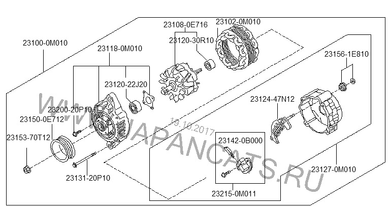 Генератор в артикулах — Nissan Almera I (N15), 1,4 л, 1997 года ...