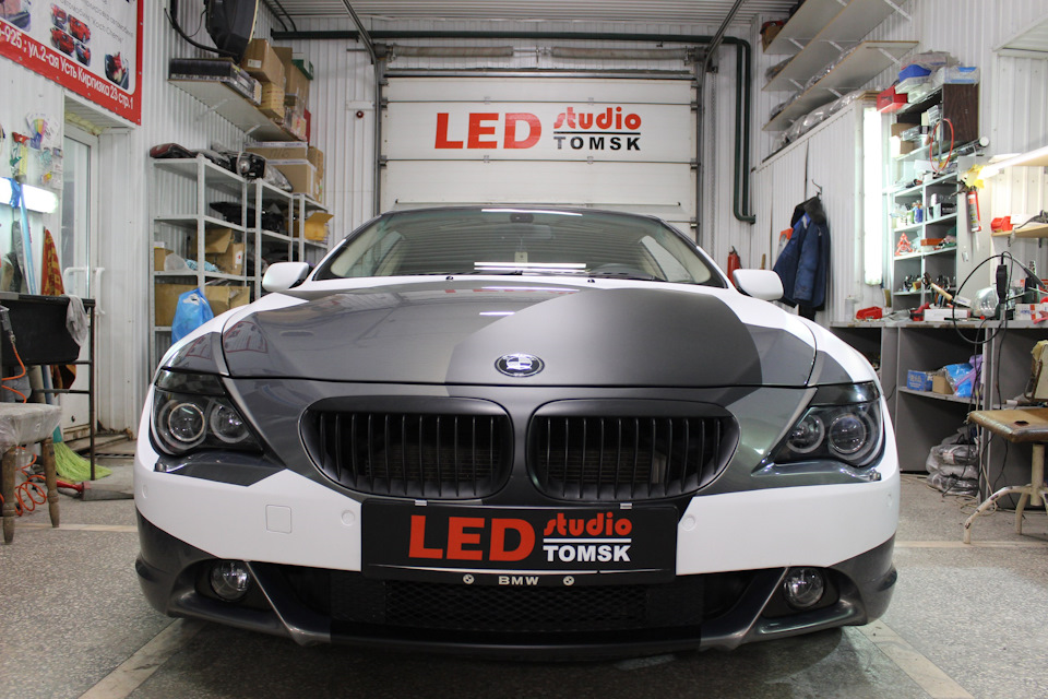 BMW 6 e63. Круглые светодиодные вставки в фары. — TAU tech на DRIVE2