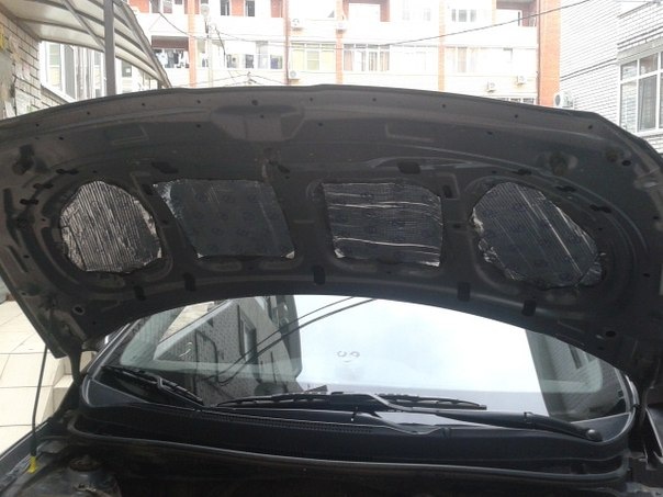 шумоизоляция капота — Hyundai Solaris (1G), 1,6 л, 2011 года | тюнинг ...