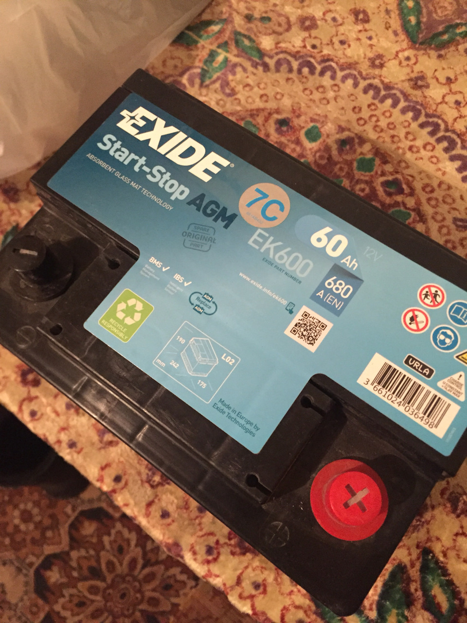 EK600 Аккумуляторная батарея EXIDE | Запчасти на DRIVE2