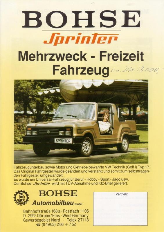 О фирме Bohse Automobilbau GmbH — Lada Samara Fun, 1,5 л, 1991 года ...