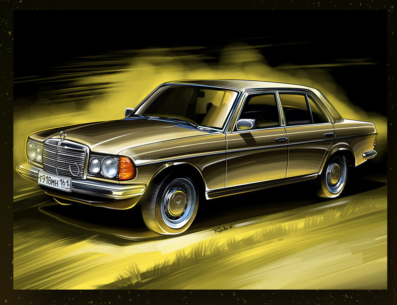 Рисунок моего W123 — Mercedes-Benz W123, 2,5 л, 1977 года | фотография | DRIVE2