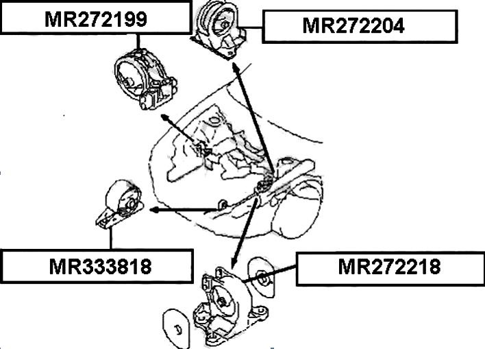MR272199 Кронштейн переднего крепления двигателя Mitsubishi | Запчасти ...