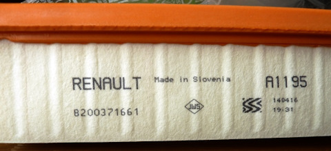 8200371661 Элемент фильтра возд RENAULT | Запчасти на DRIVE2