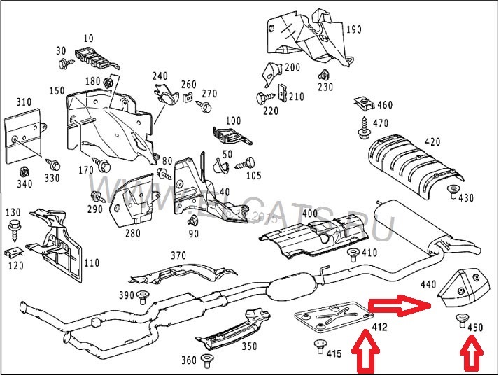Установка термозащитных экранов — Mercedes-Benz E-Class (W210), 2 л ...